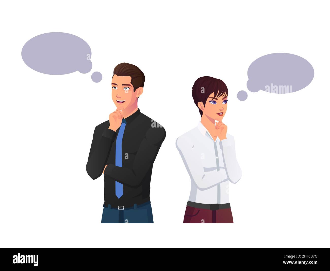 Business People Thinking, Problem solving concept man and woman Premium ... Business People Thinking, Problem solving concept man and woman Premium ...