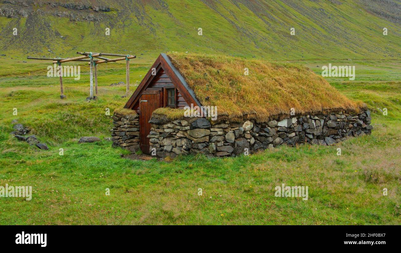Stone house at Sudureyri,Iceland,Europe Stock Photo - Alamy