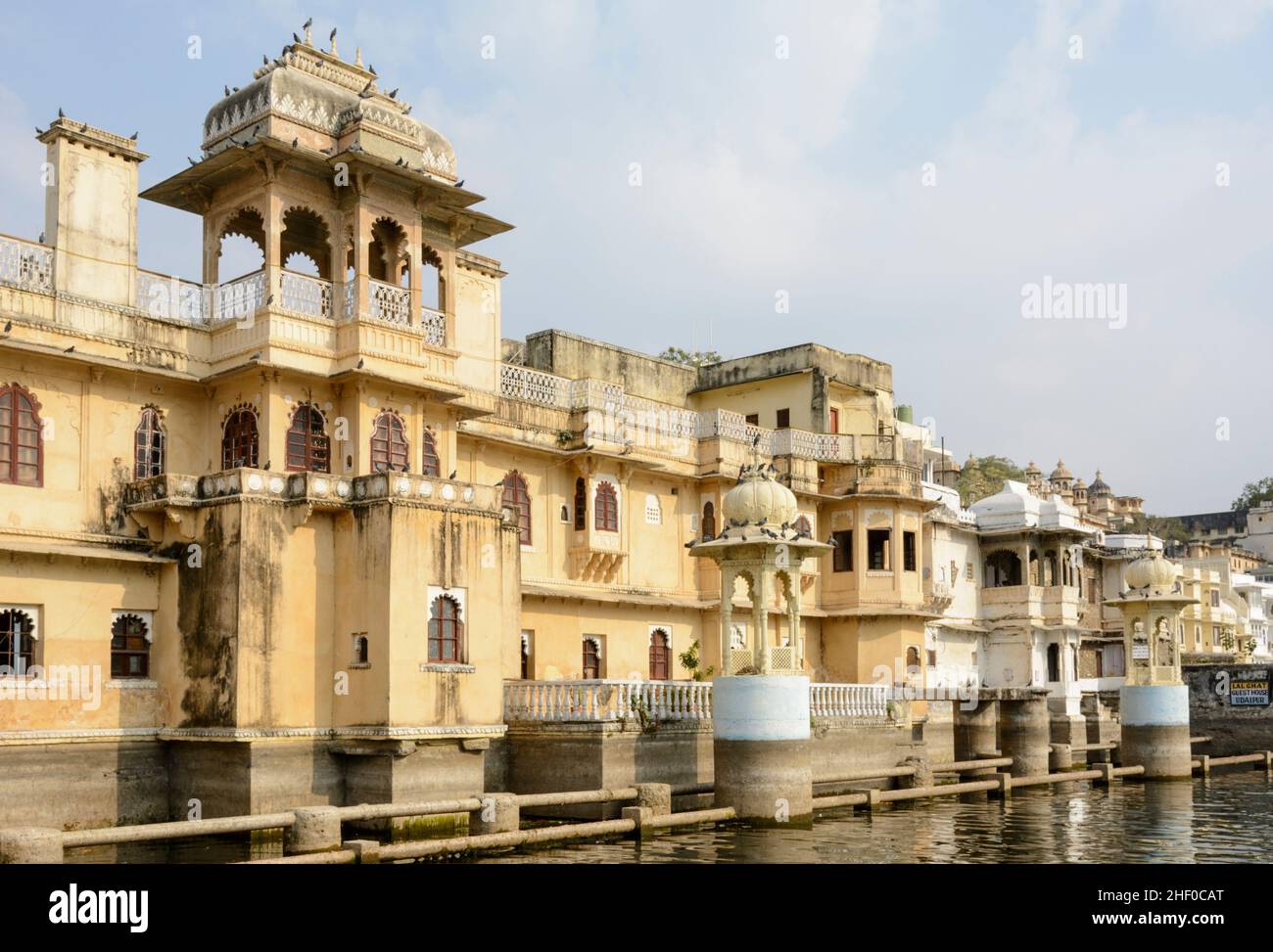 Elaborate architecture of buildings in the Udaipur City Palace Complex ...