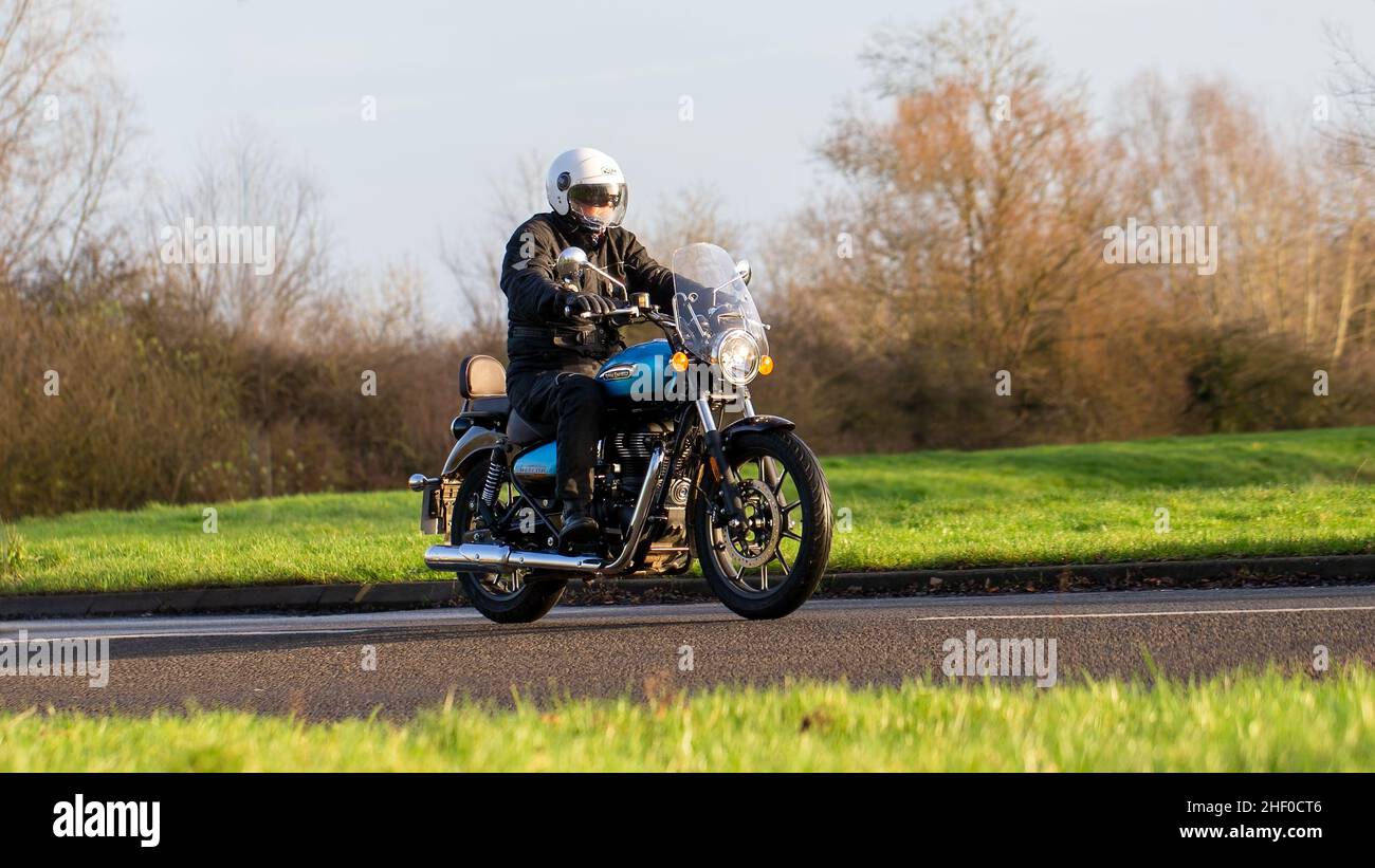 Man riding a Royal Enfield motorctcle Stock Photo - Alamy