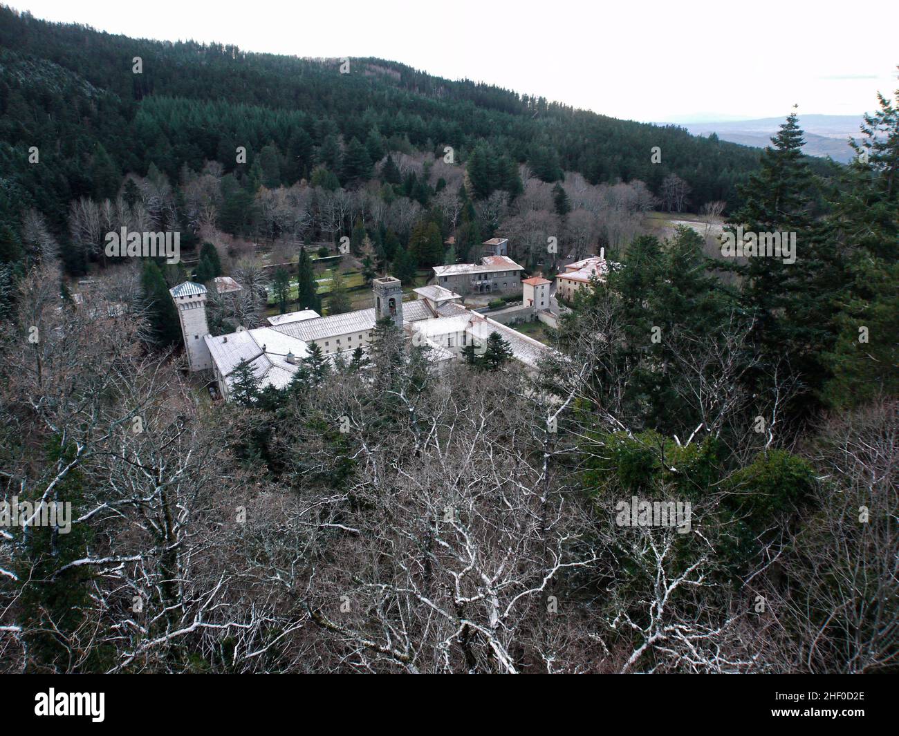 Italy, Tuscany, Florence, the Vallombrosa village, the Abbey Stock ...