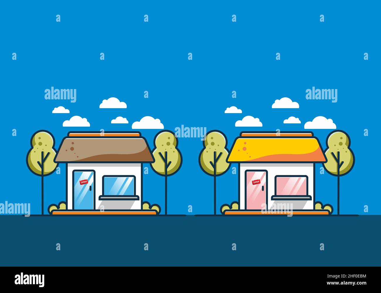 Mini shop building flat illustration design Stock Vector Image & Art ...