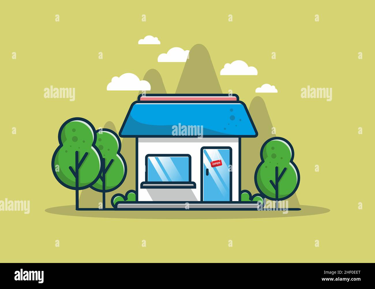 Mini shop building flat illustration design Stock Vector Image & Art ...