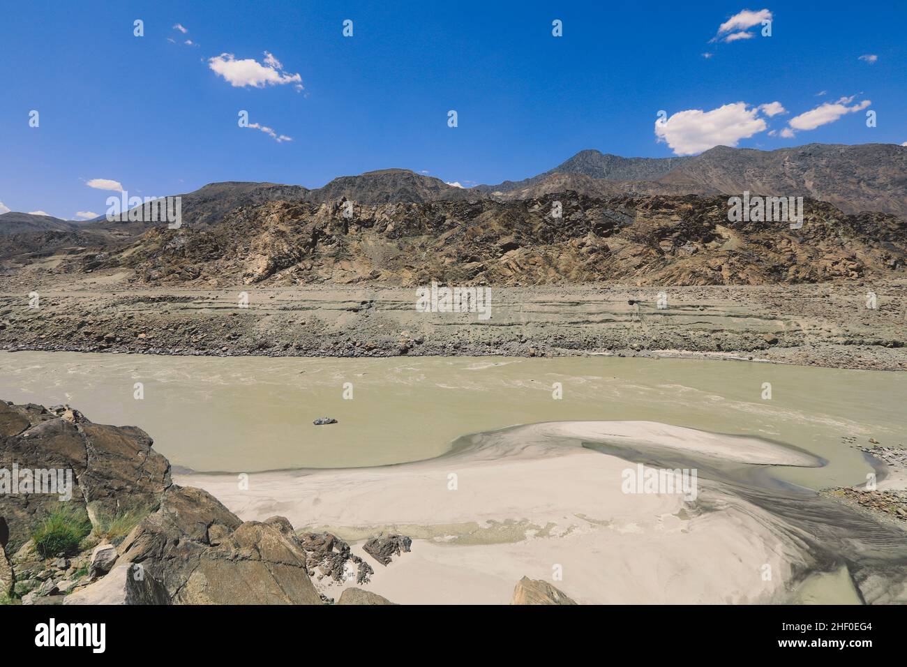 Nice View to the Dirty Water of Mountain River in Gilgit Baltistan ...