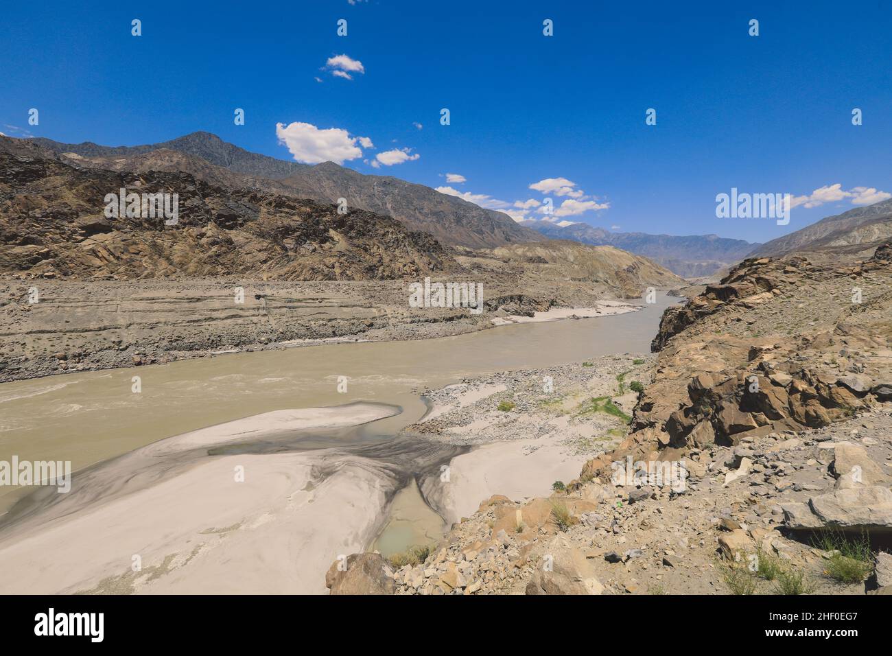 Nice View to the Dirty Water of Mountain River in Gilgit Baltistan ...