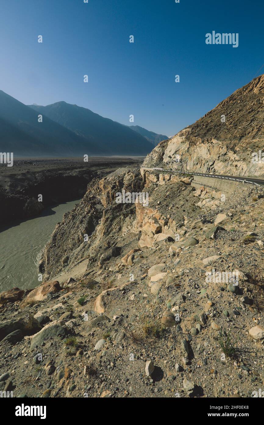 Nice View to the Dirty Water of Mountain River in Gilgit Baltistan ...