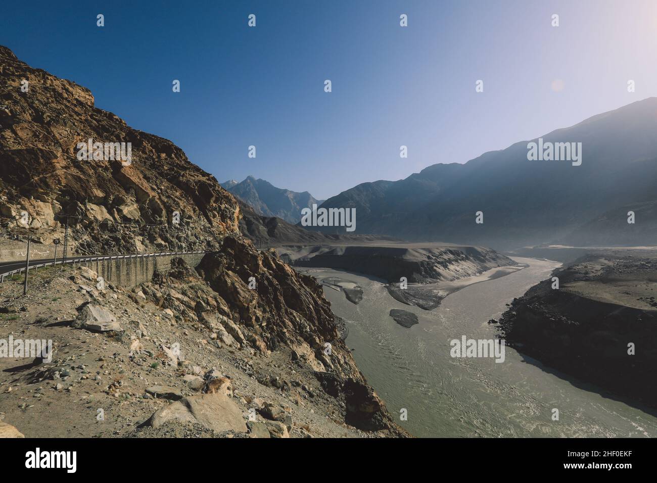 Nice View to the Dirty Water of Mountain River in Gilgit Baltistan ...
