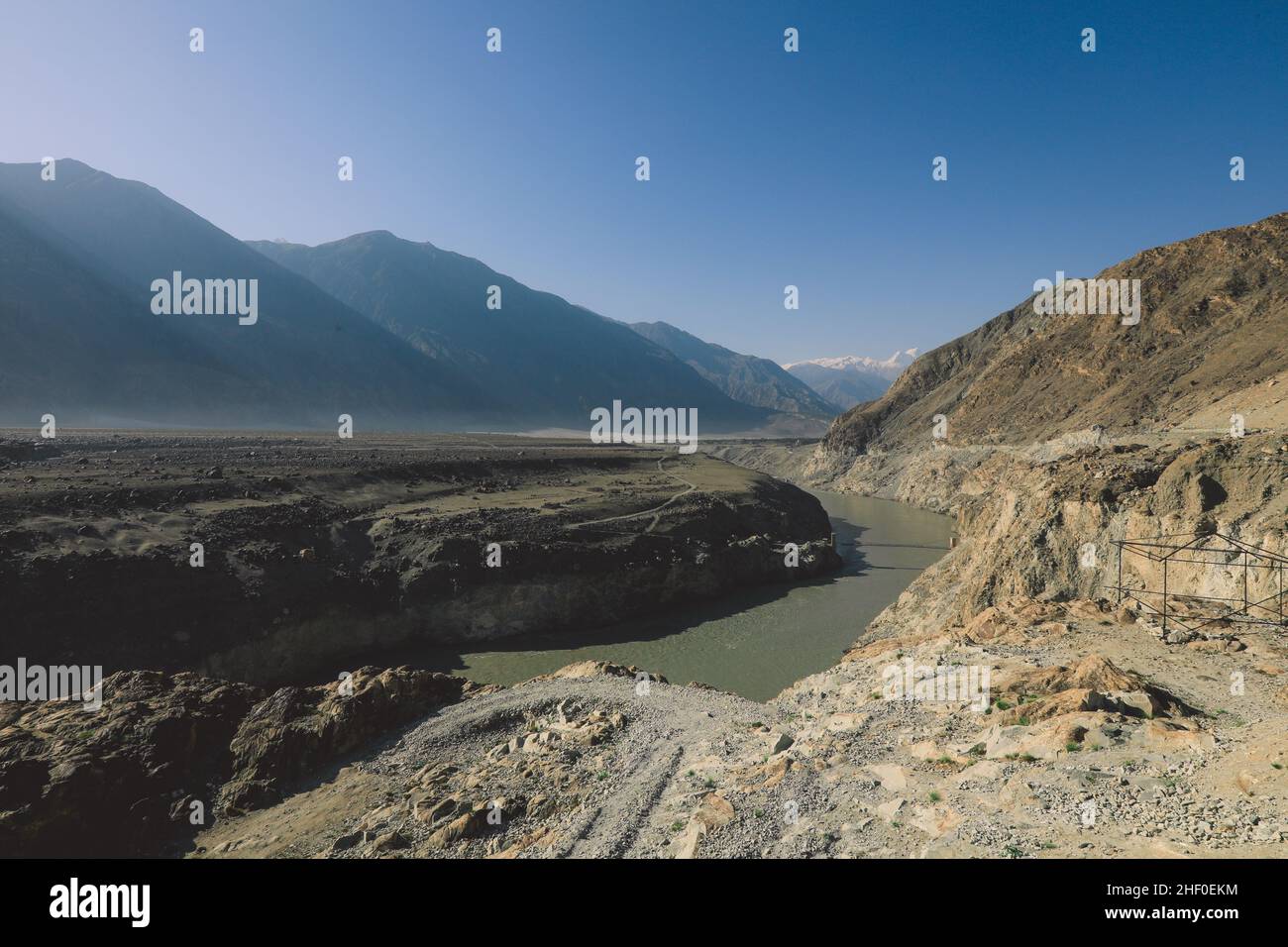 Nice View to the Dirty Water of Mountain River in Gilgit Baltistan ...