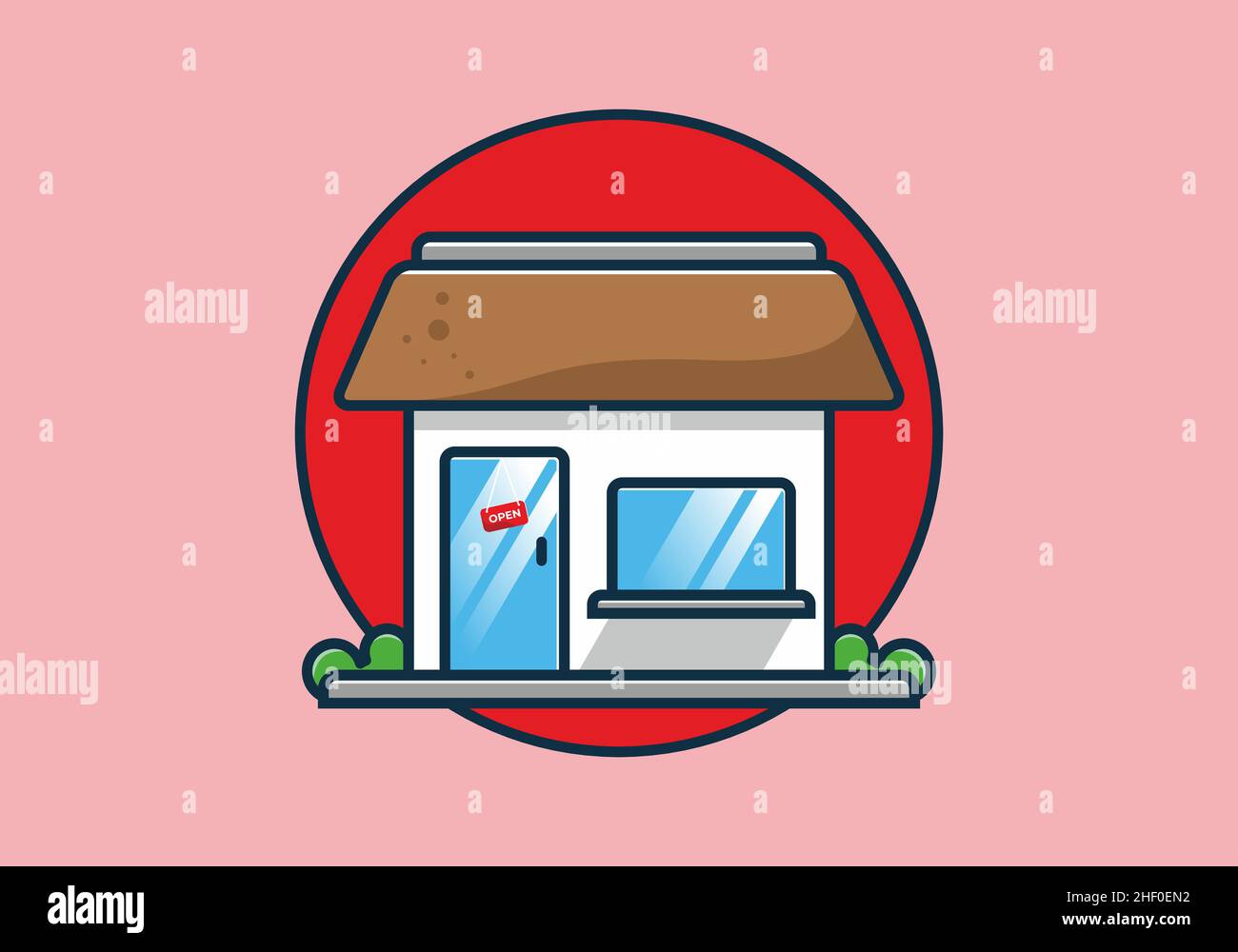 Mini shop building flat illustration design Stock Vector Image & Art ...