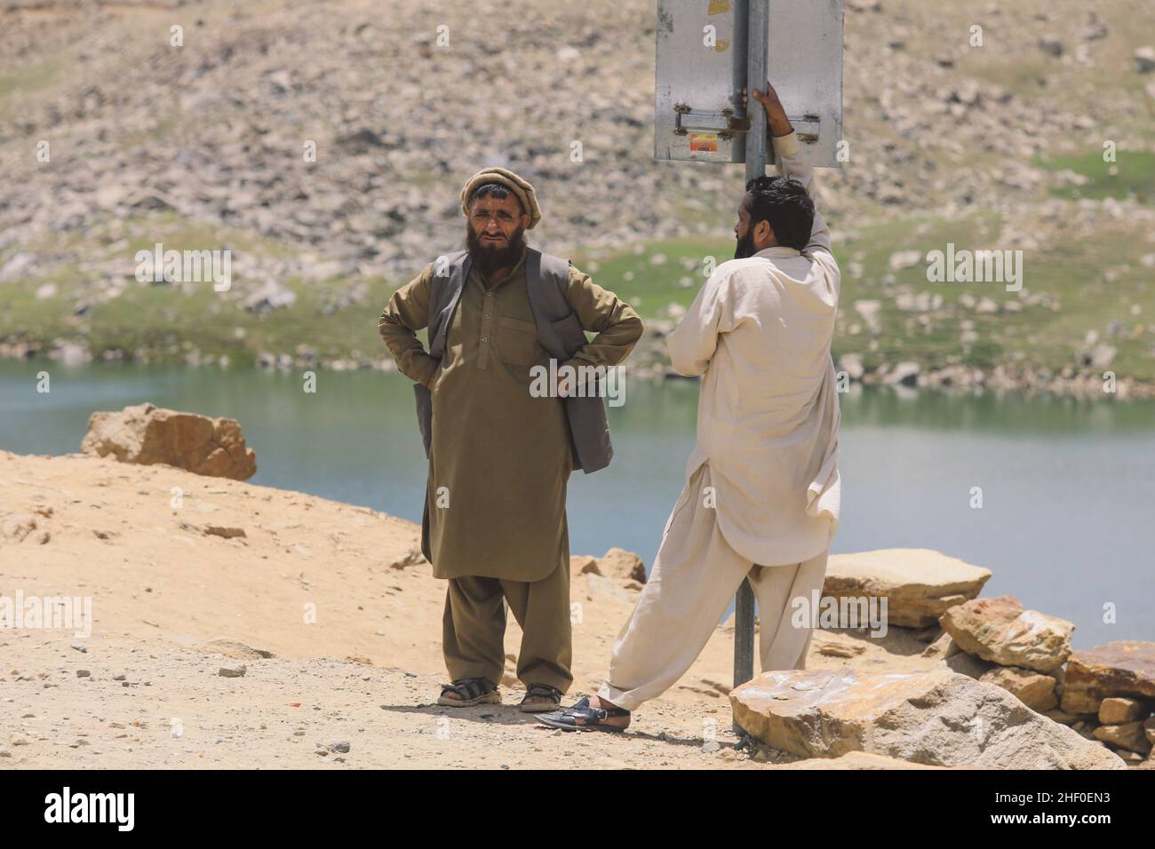 Gilgit, Pakistan - June 09, 2018: Group of an Pakistani Men smiling and ...