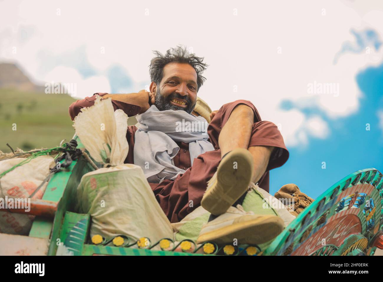 Gilgit, Pakistan - June 08, 2020: Leaning on the Bright Traditional ...