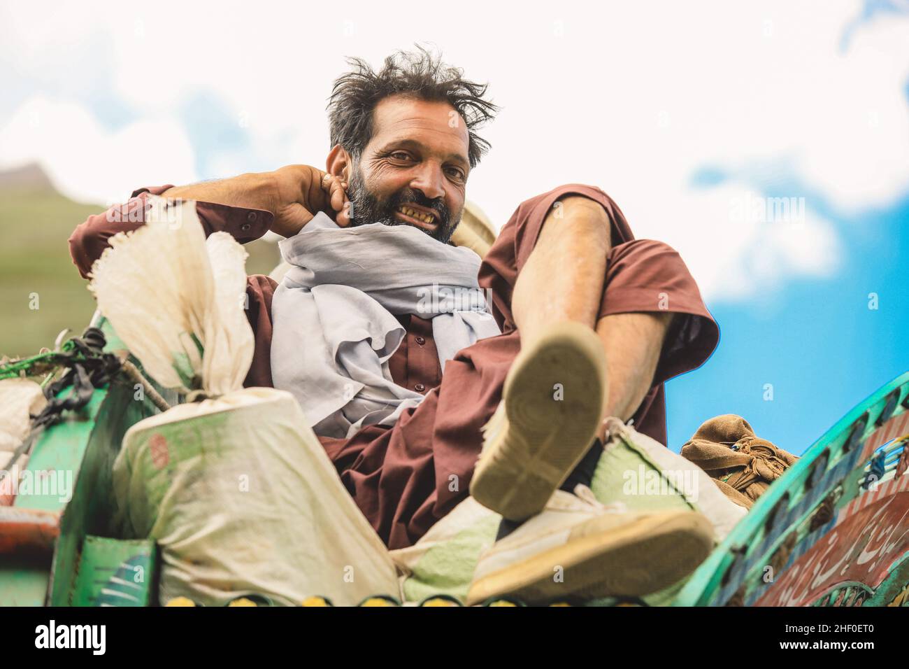 Gilgit, Pakistan - June 08, 2020: Leaning on the Bright Traditional ...