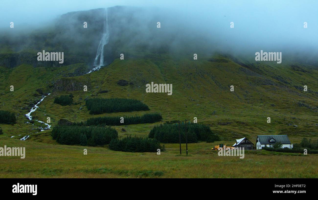 Waterfall Bjarnarfoss on Snaefellsnes Peninsula,Iceland,Europe Stock ...