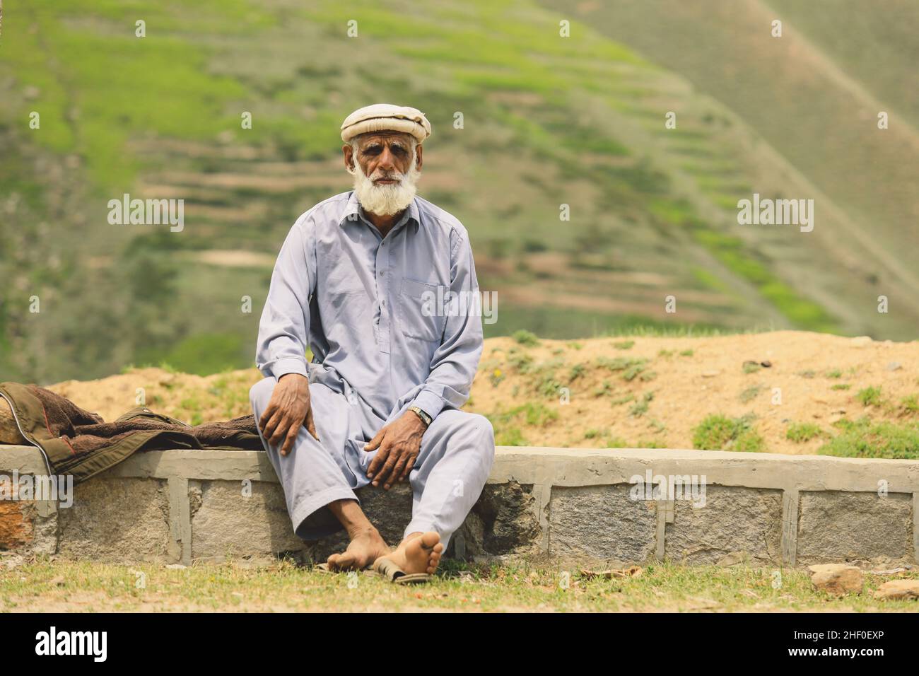 Gilgit, Pakistan - June 08, 2020: Old Pakistani Man with White Beard in ...