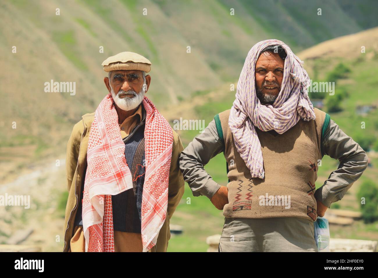 Gilgit, Pakistan - June 09, 2018: Group of an Pakistani Men smiling and ...