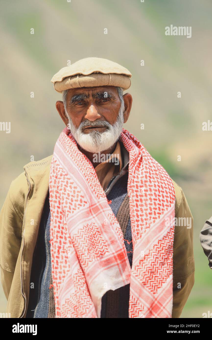 Gilgit, Pakistan - June 08, 2020: Old Pakistani Man with White Beard in ...