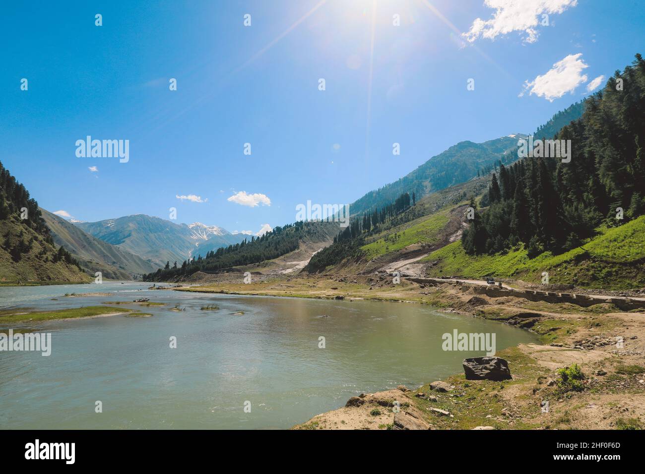 Wonderful Landscape of the Mountain River in the Gilgit Baltistan Hills ...