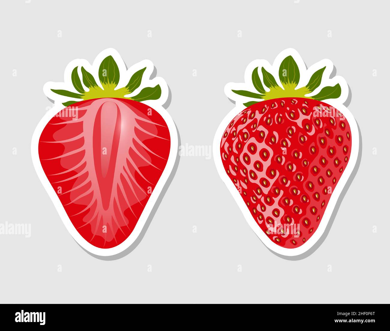 Strawberry cut in half Stock Vector Images - Alamy