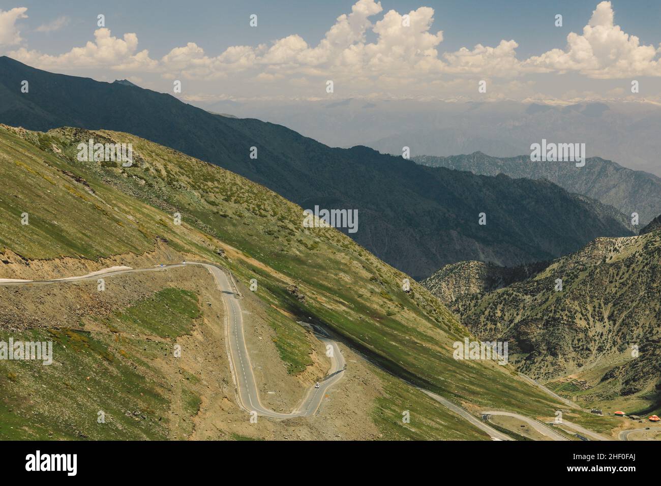 Asphalt Road in the High Gilgit Baltistan Mountains under the Blue ...