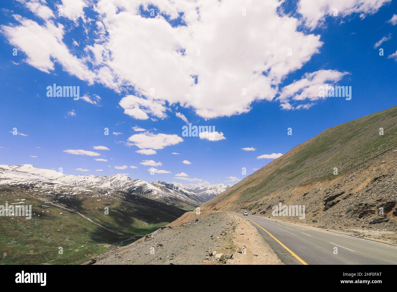 Spectacular View to the Asphalt Road in Gilgit Baltistan Mountains ...