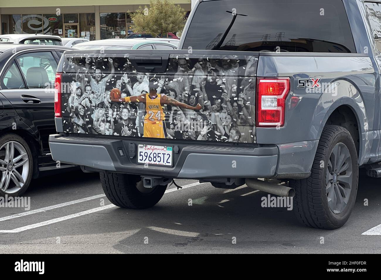 An image of former Los Angeles Lakers guard Kobe Bryant is seen on a ...