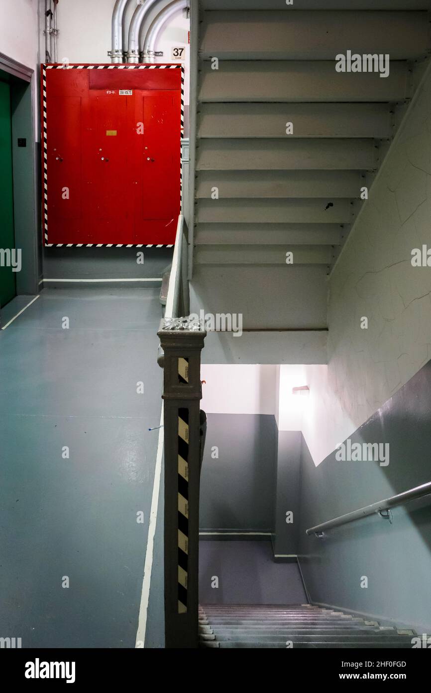 Standard emergency exit of Manhattan skyscrapers in NYC, New York Stock ...