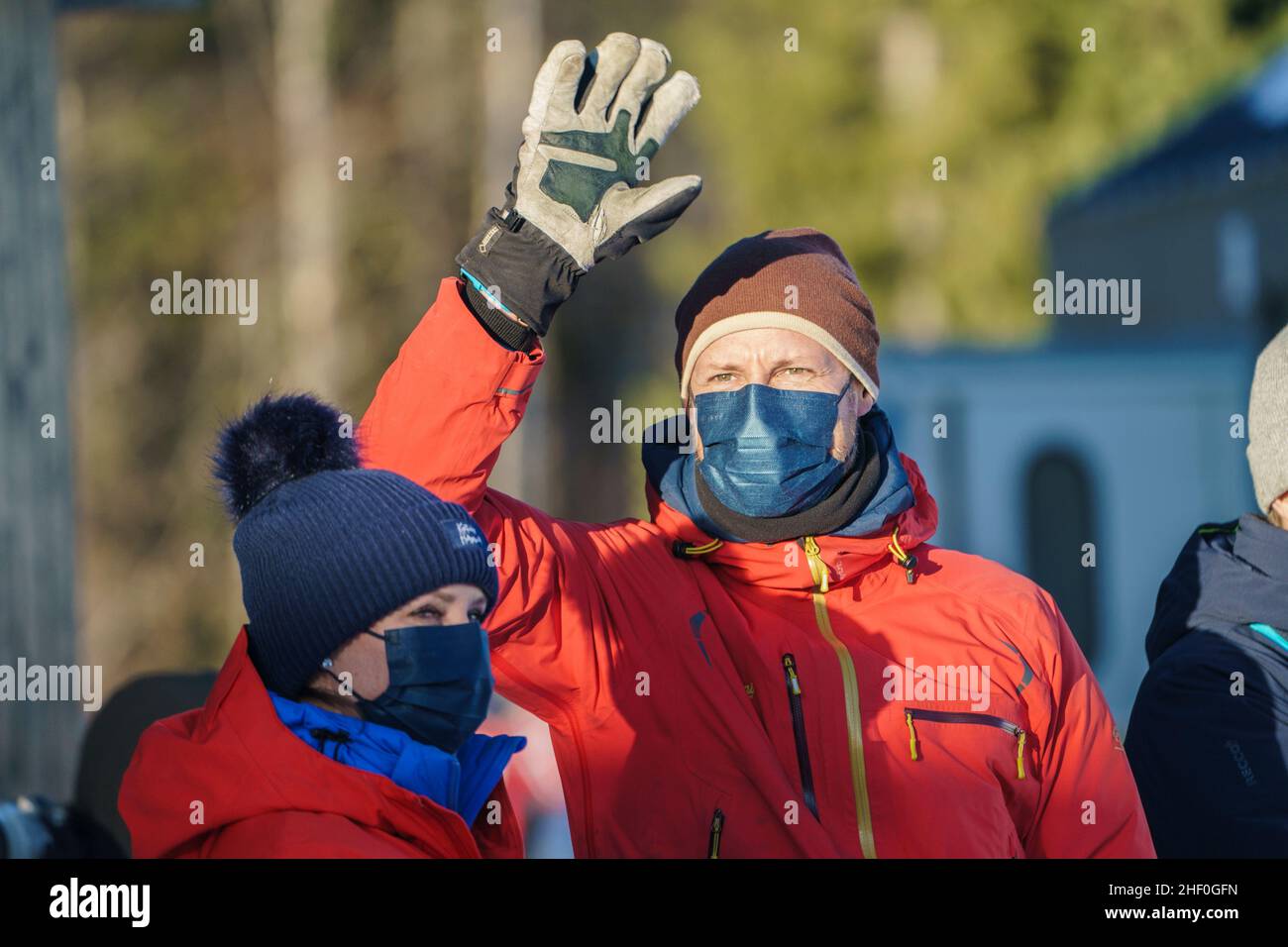 Lillehammer 20220113.Princess Märtha and Crown Prince Haakon during the ...