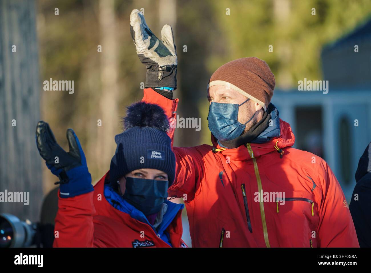 Lillehammer 20220113.Princess Märtha and Crown Prince Haakon during the ...