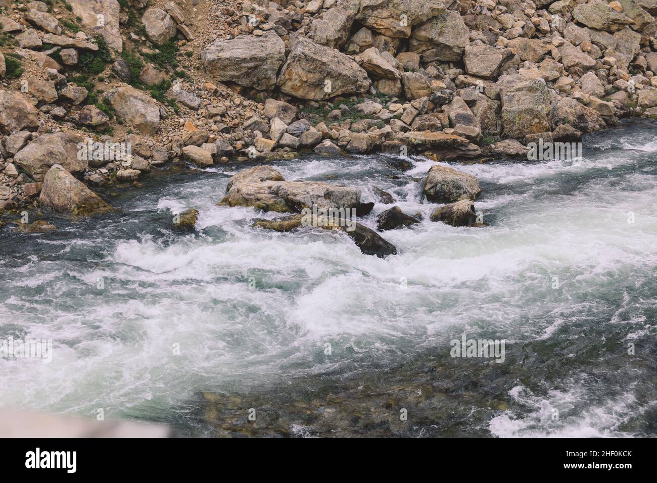 Mountain Rocks in the River Water Flow in Gilgit Baltistan Highlands ...
