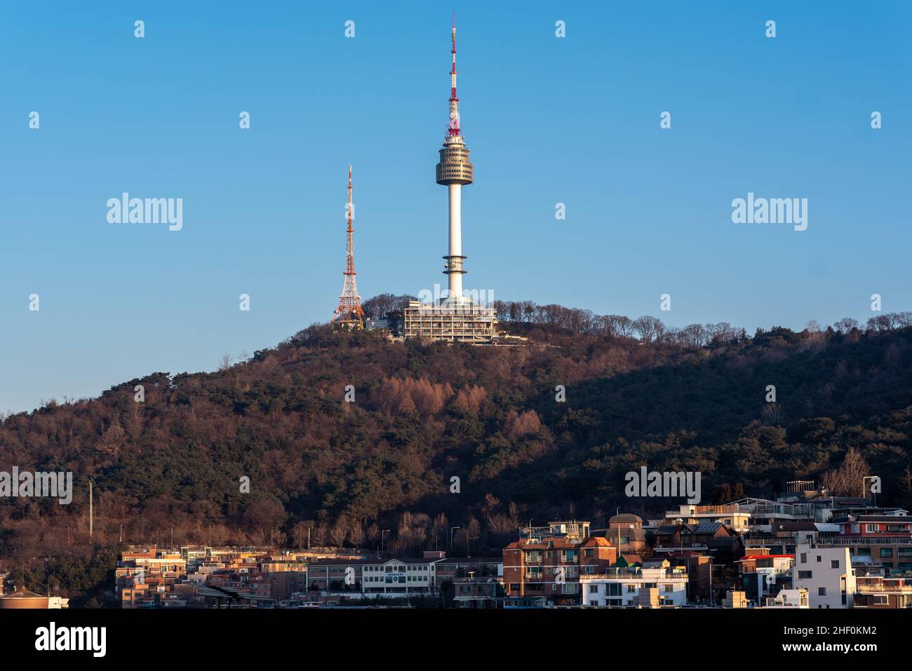 Itaewon district and Namsan Tower in Yongsan, Seoul, South Korea on ...