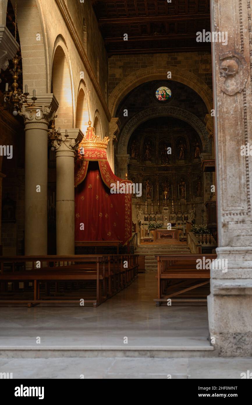 Interior of Trinity Church called Mother Church of Manduria, Puglia ...