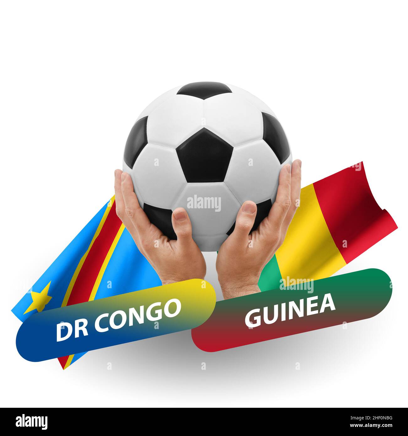Soccer football competition match, national teams dr congo vs guinea ...