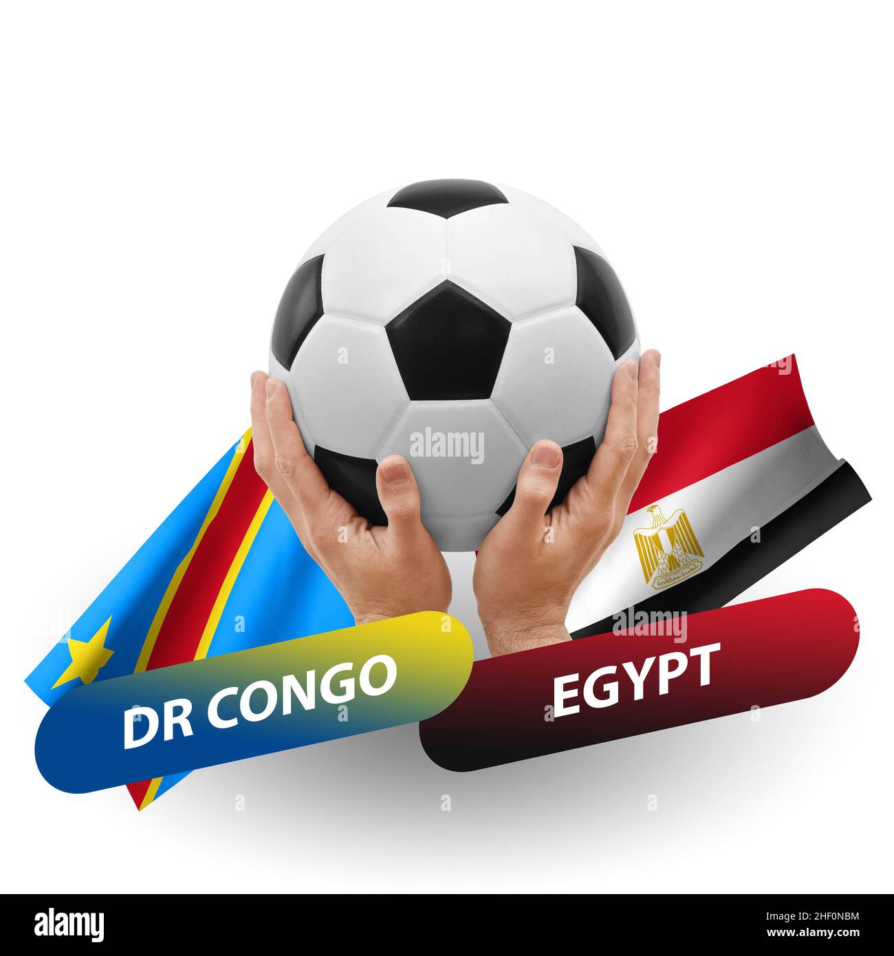 Soccer football competition match, national teams dr congo vs egypt ...