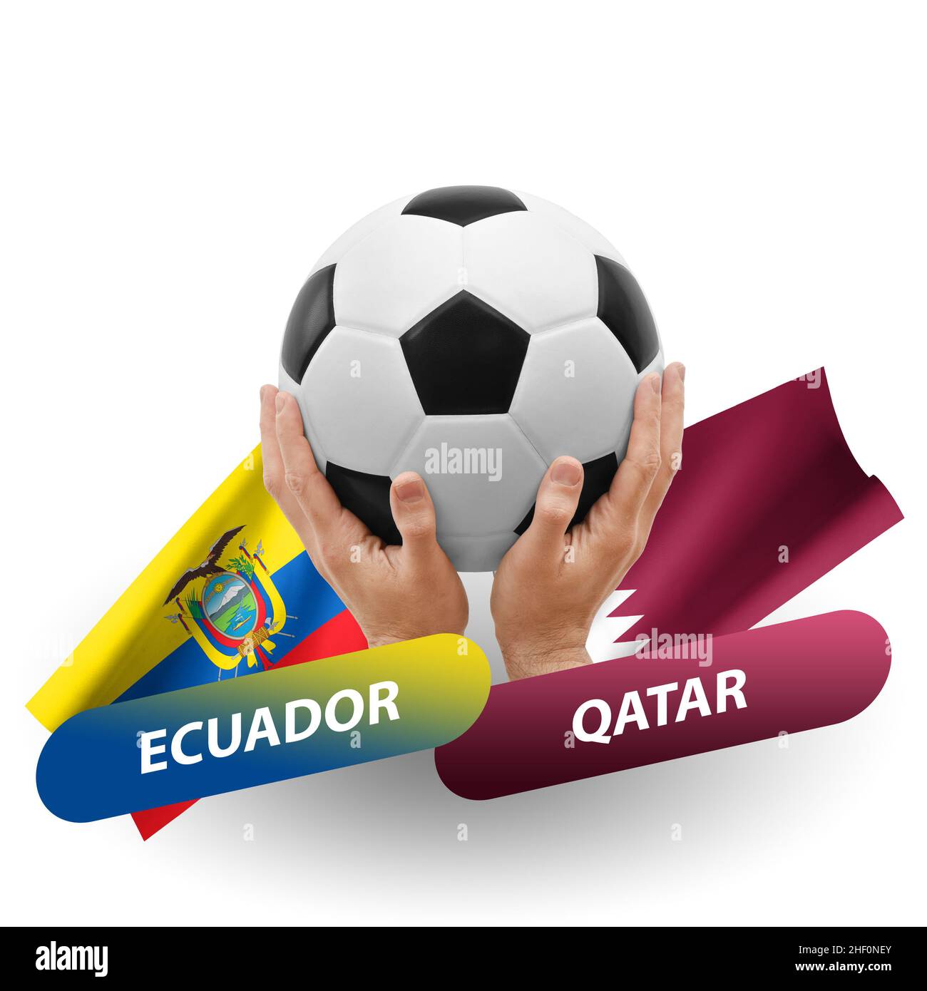 Soccer football competition match, national teams ecuador vs qatar ...