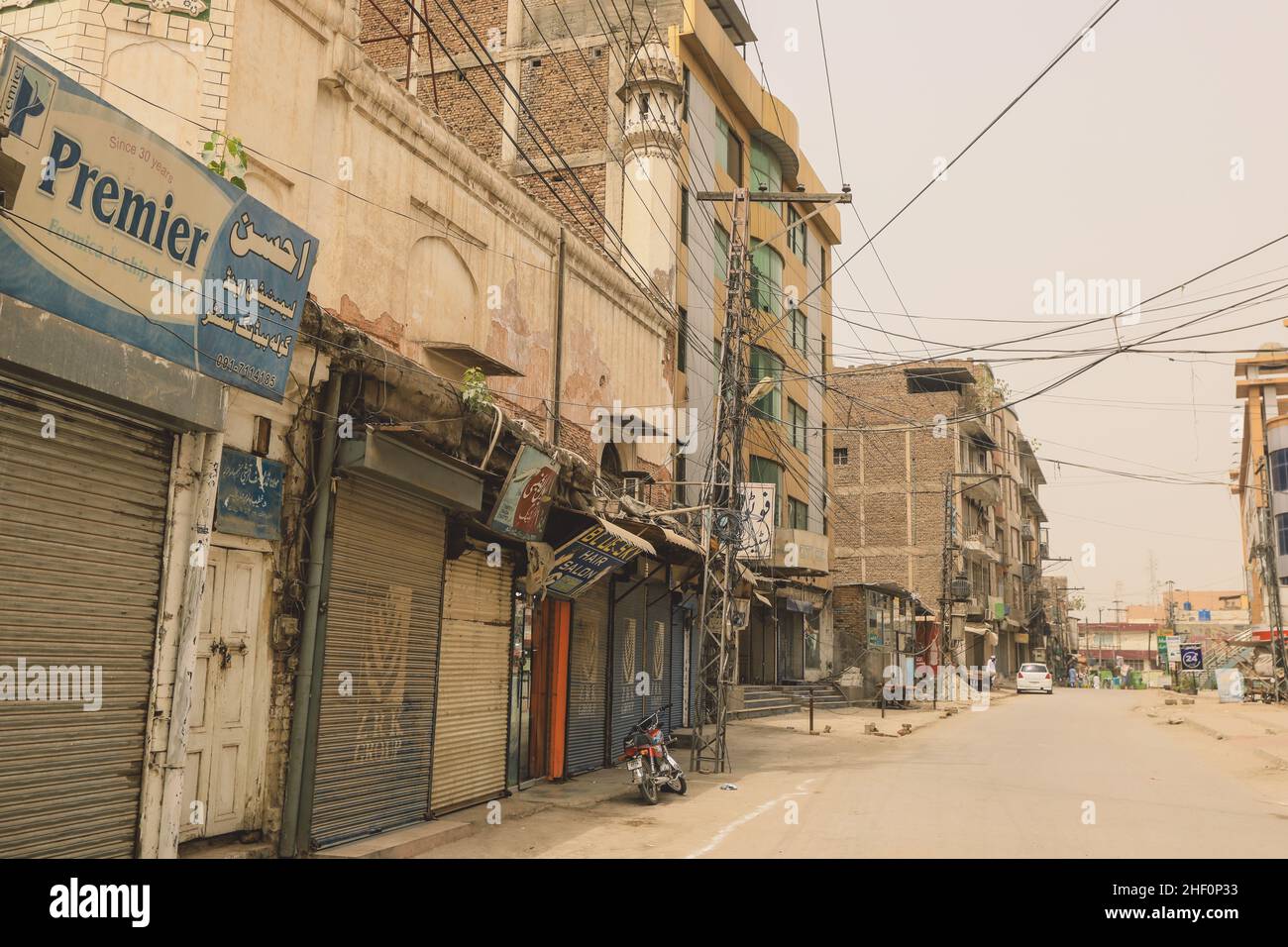 Peshawar, Pakistan - July 10, 2021: No People on the Empty Streets of ...