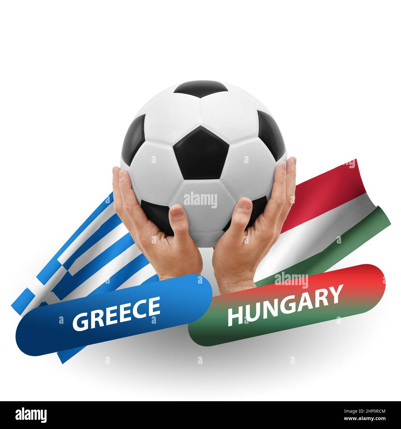 Soccer football competition match, national teams greece vs hungary ...
