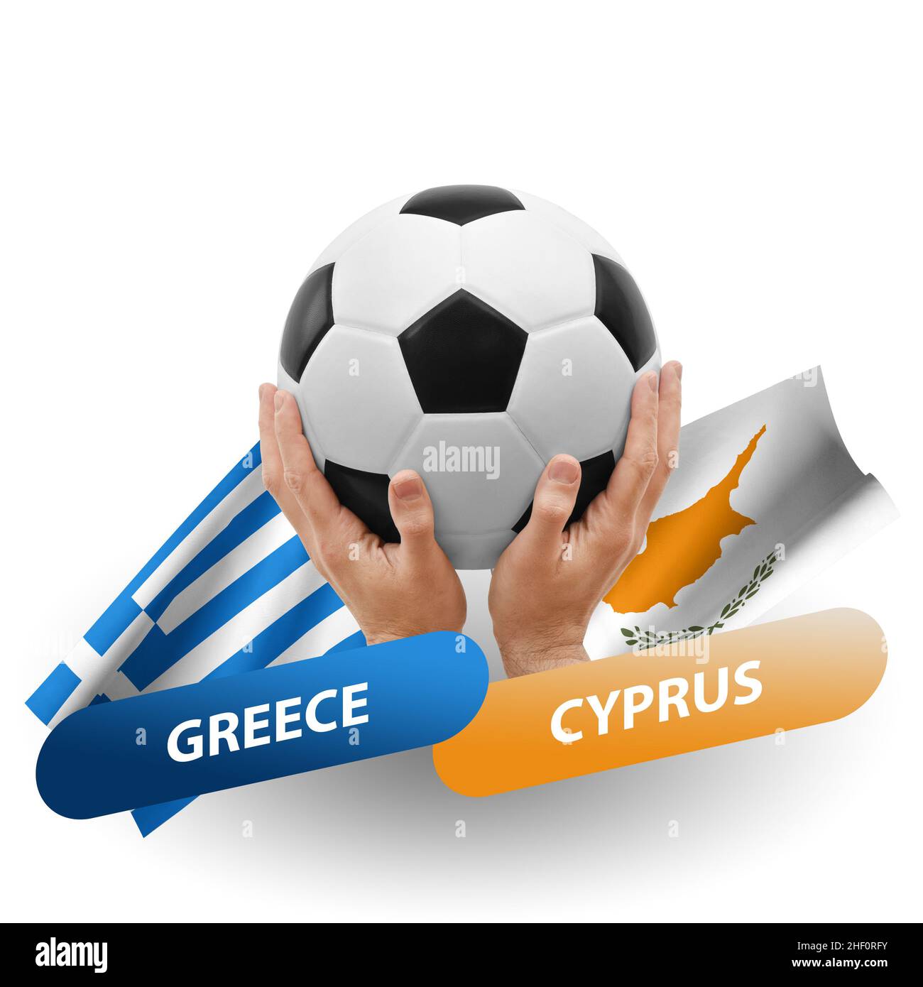 Soccer football competition match, national teams greece vs cyprus ...