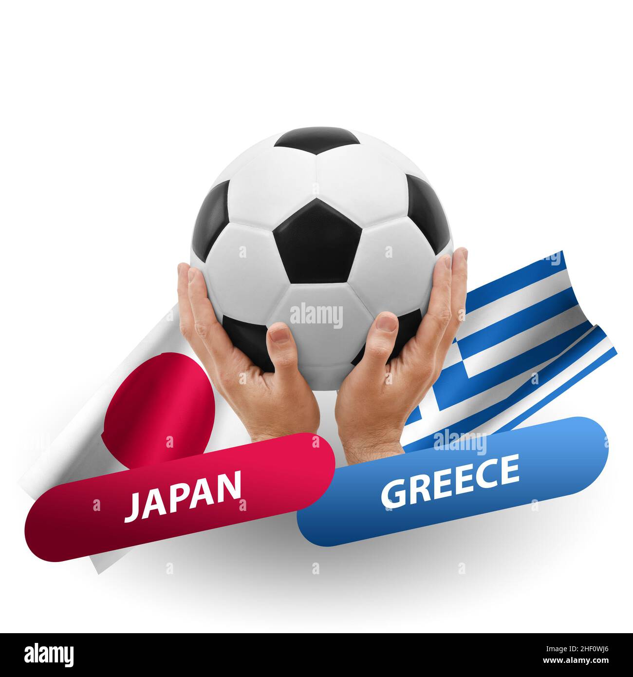 Soccer football competition match, national teams japan vs greece Stock ...