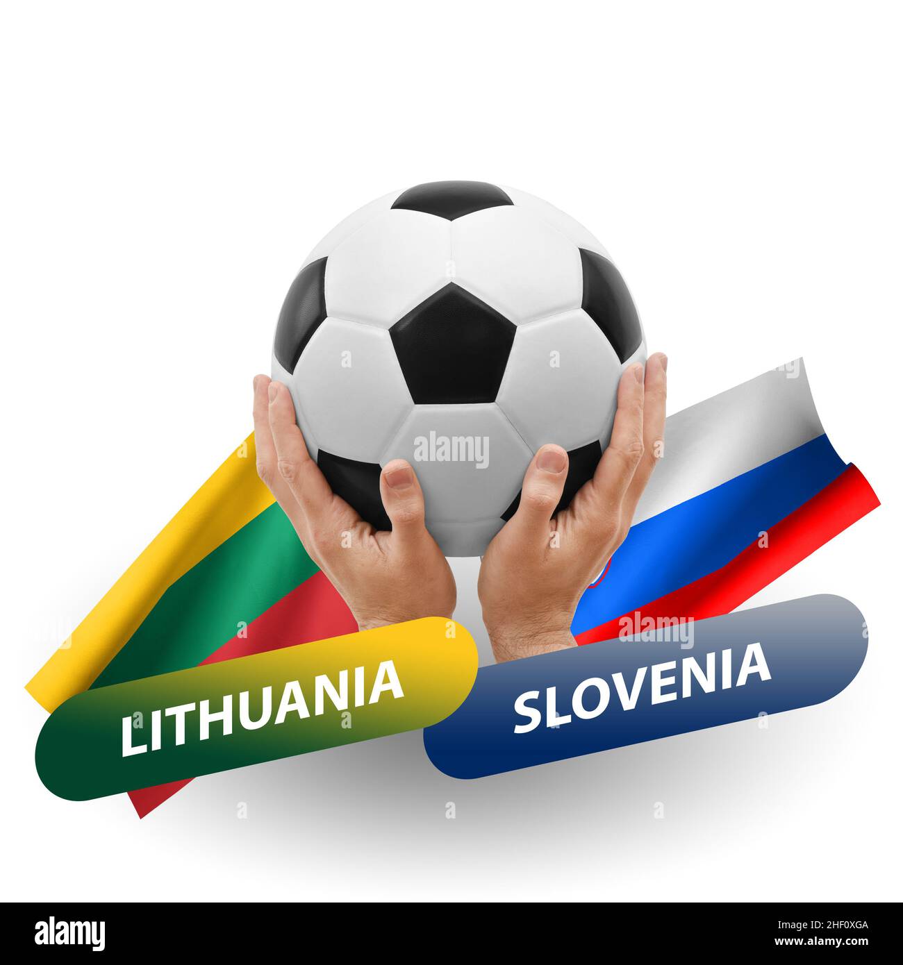 Soccer football competition match, national teams lithuania vs slovenia ...