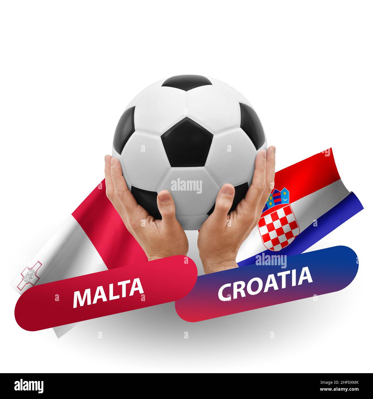 Soccer football competition match, national teams malta vs croatia ...