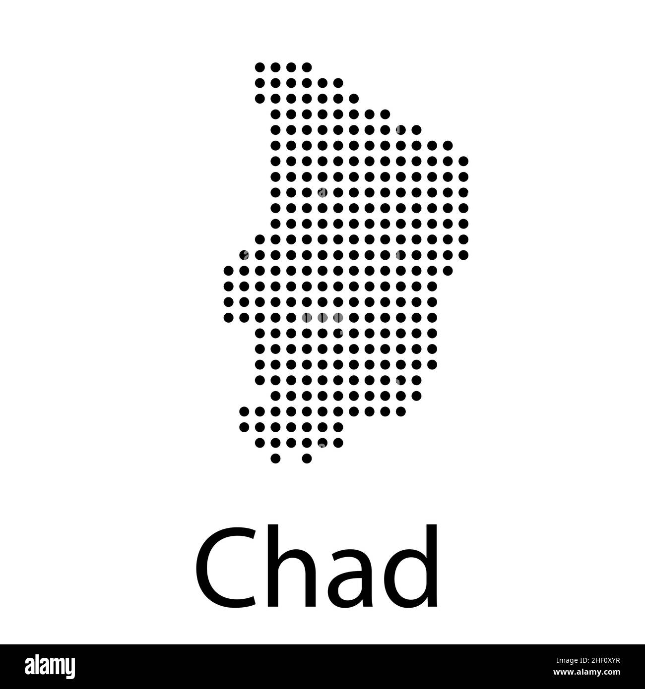 Chad map with cities. Luminous dots - neon lights on dark background ...