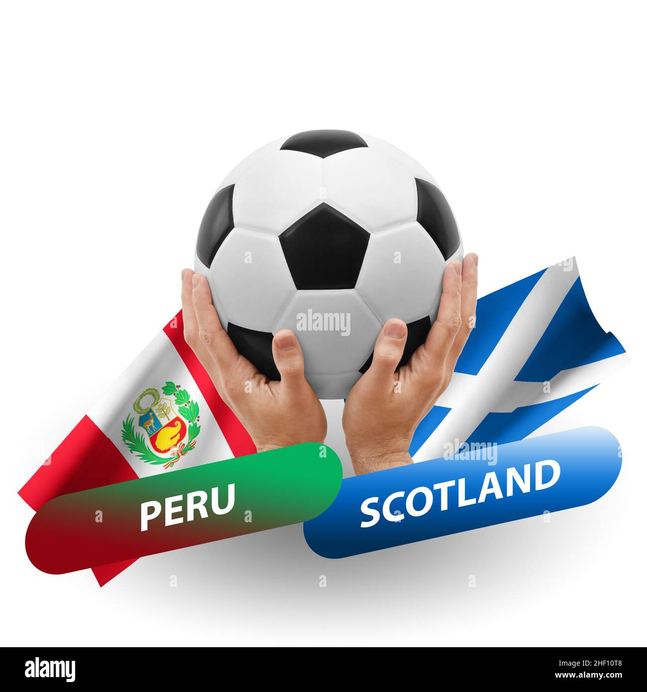 Soccer football competition match, national teams peru vs scotland ...