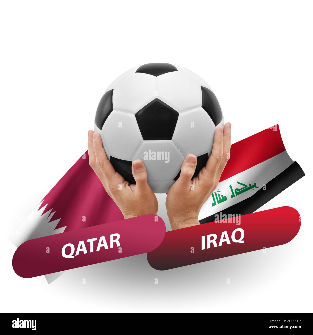Soccer football competition match, national teams qatar vs iraq Stock ...