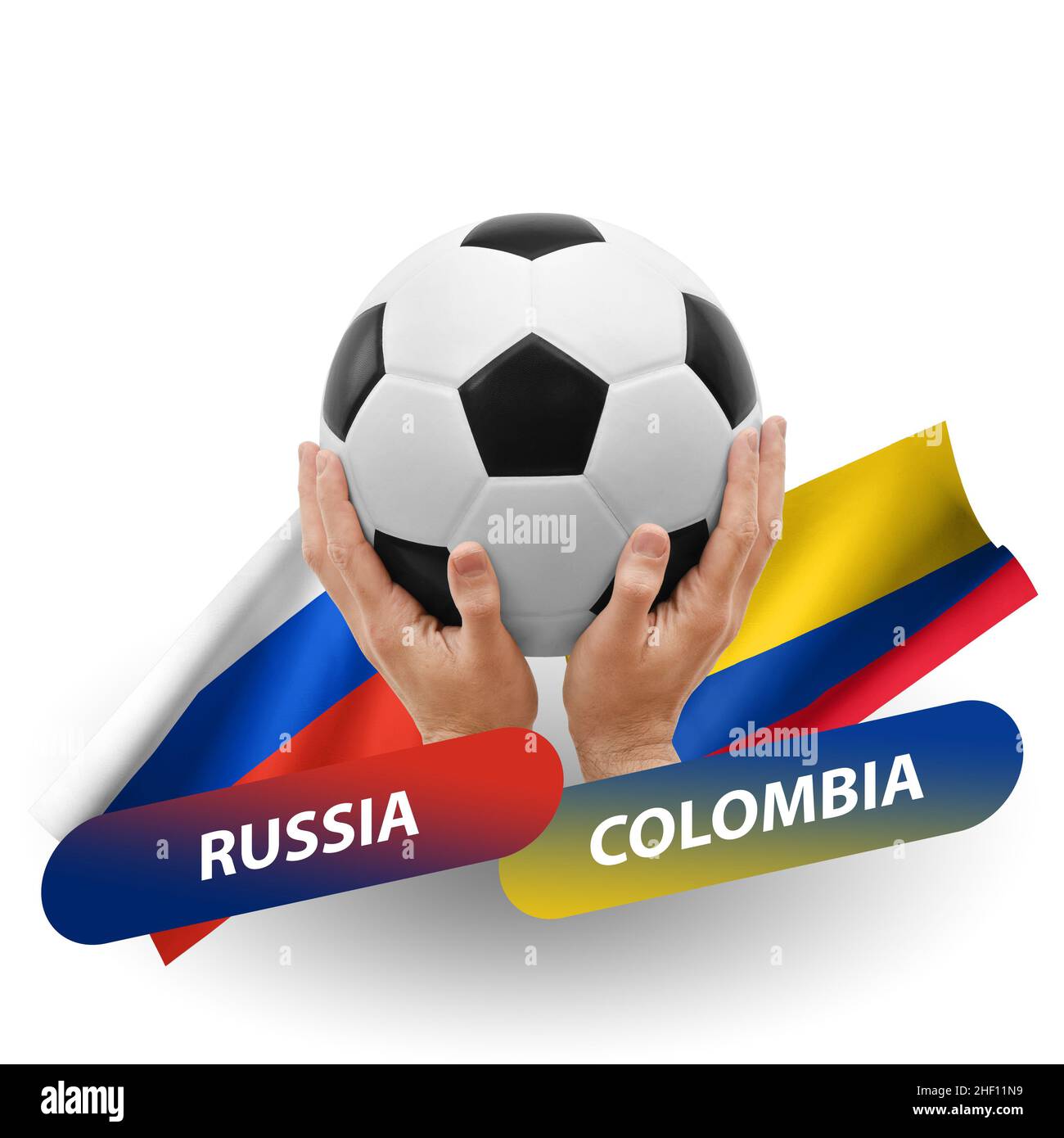 Soccer football competition match, national teams russia vs colombia ...