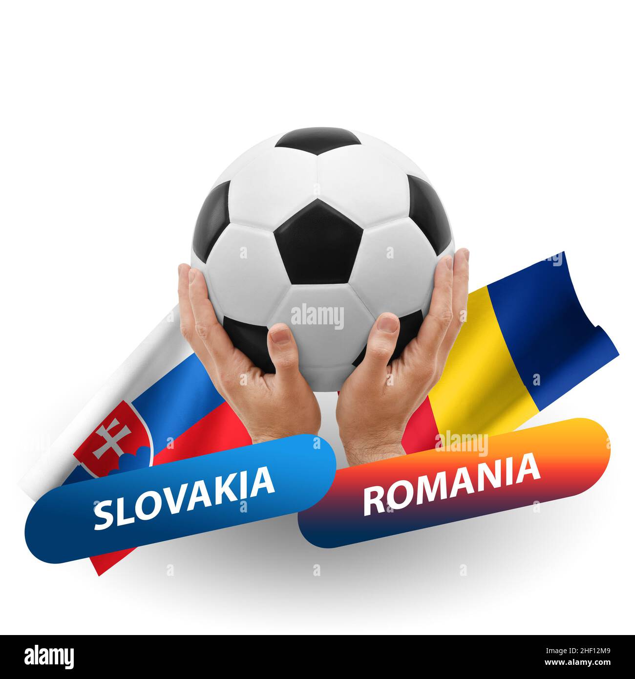 Soccer football competition match, national teams slovakia vs romania ...