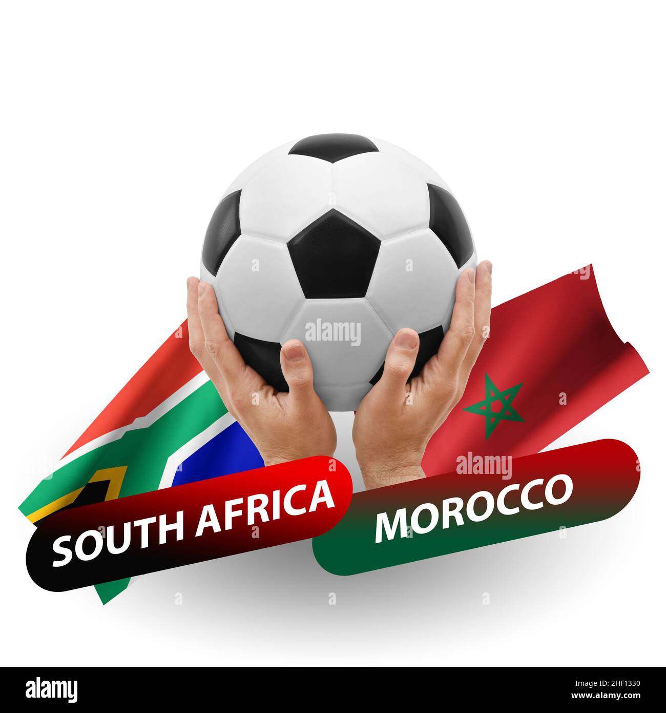 Soccer football competition match, national teams south africa vs ...