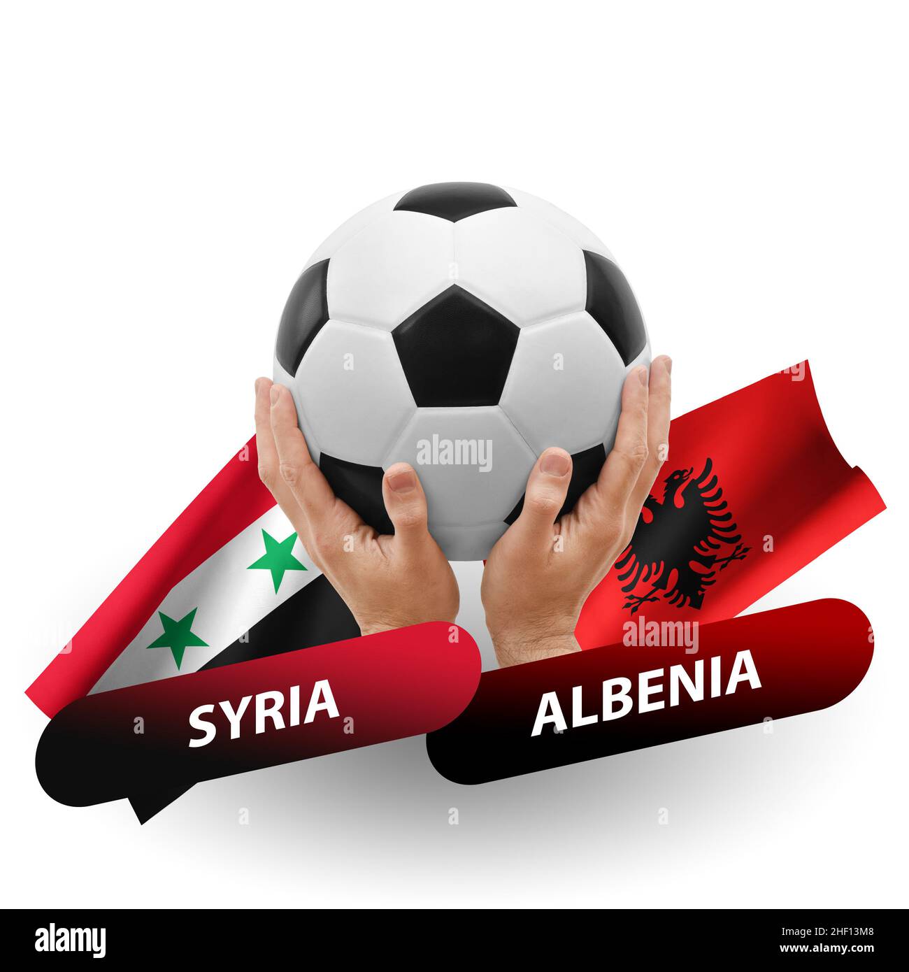 Soccer football competition match, national teams syria vs albenia Stock Photo - Alamy