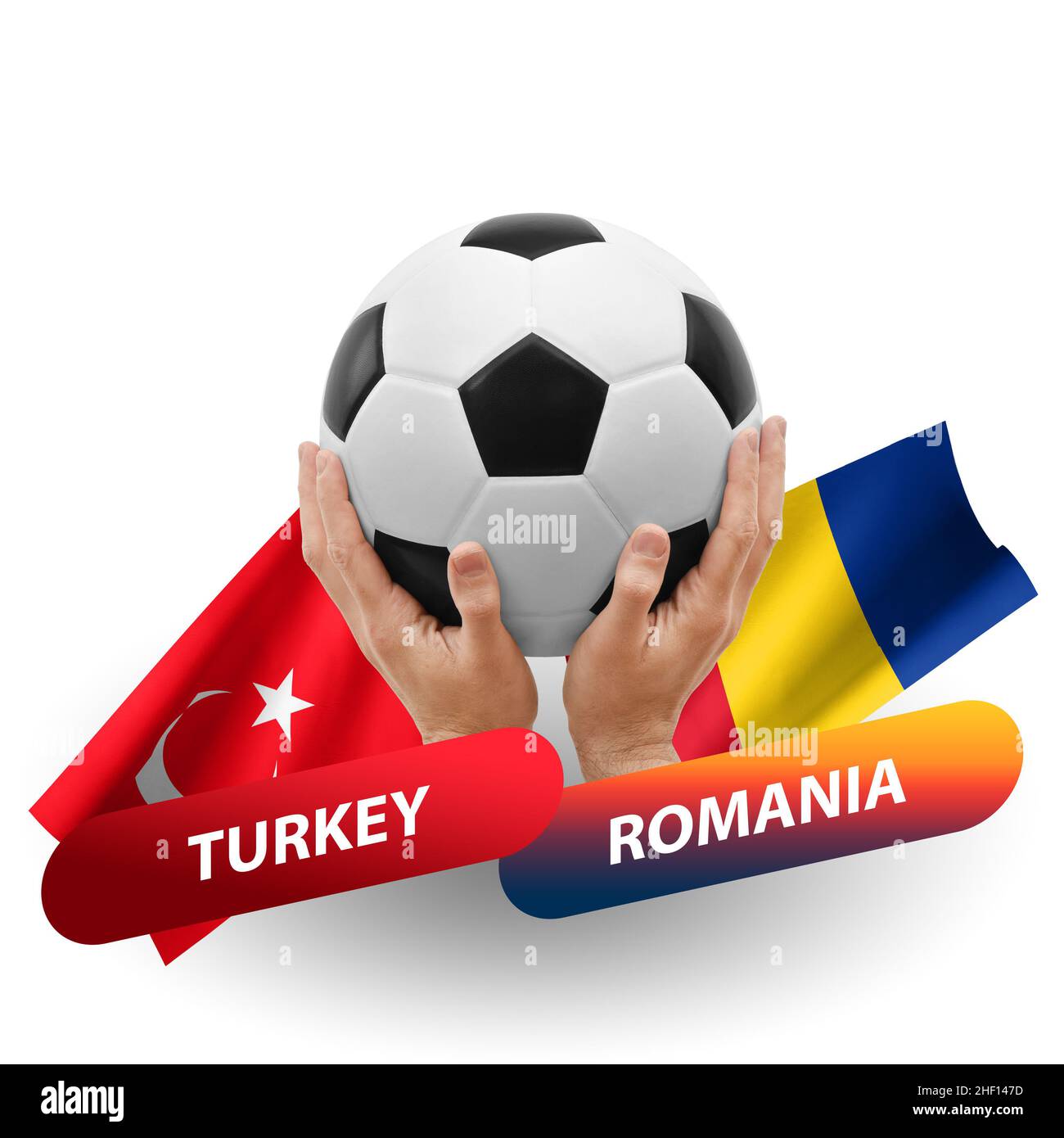 Soccer football competition match, national teams turkey vs romania ...