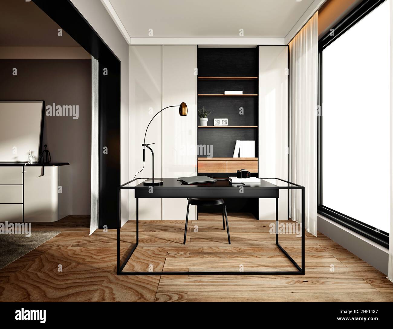 3d render working room Stock Photo - Alamy