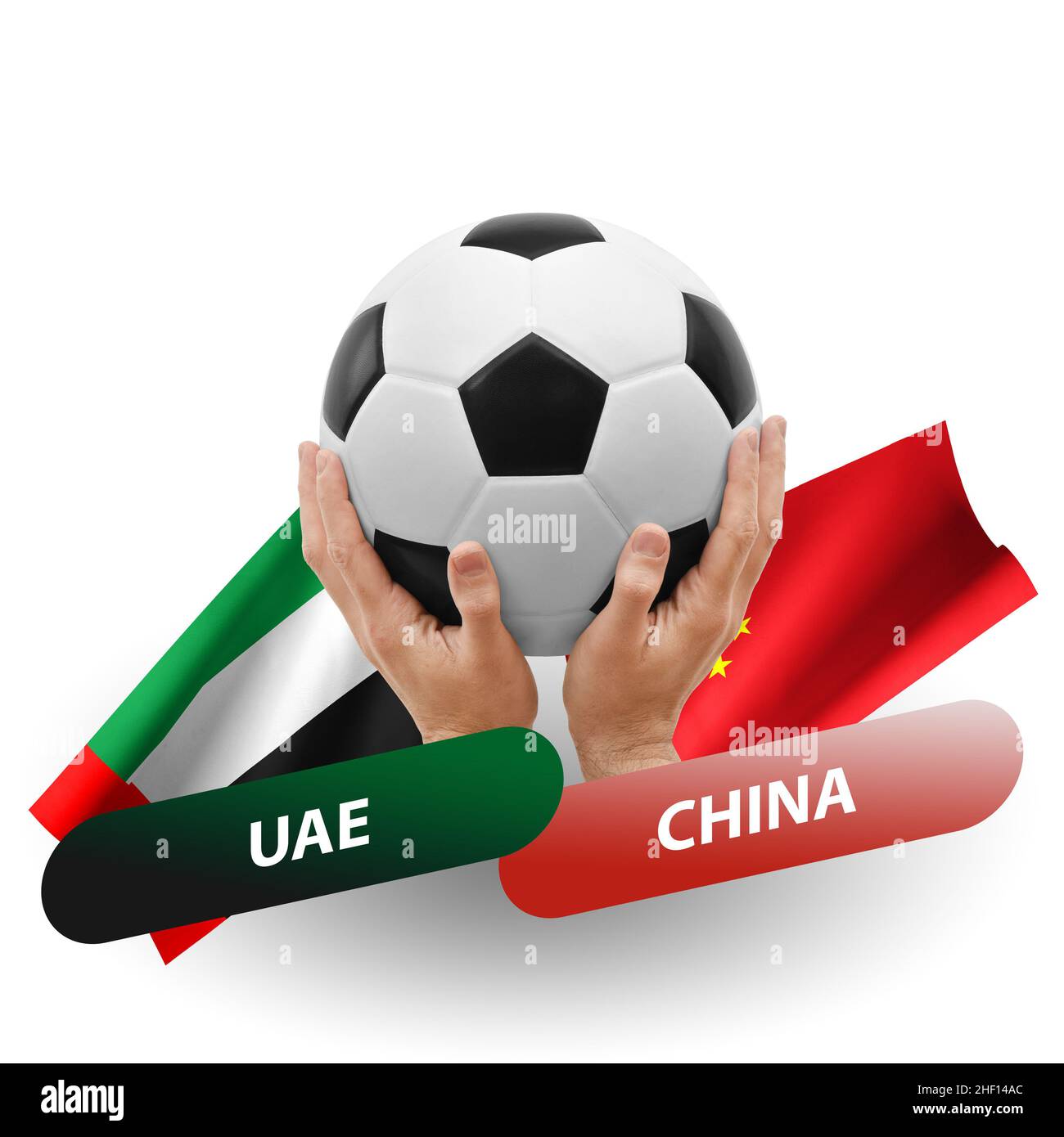 Soccer football competition match, national teams uae vs china Stock ...